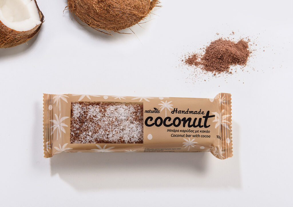 Handmade coconut bar with cocoa flavour - Naturals