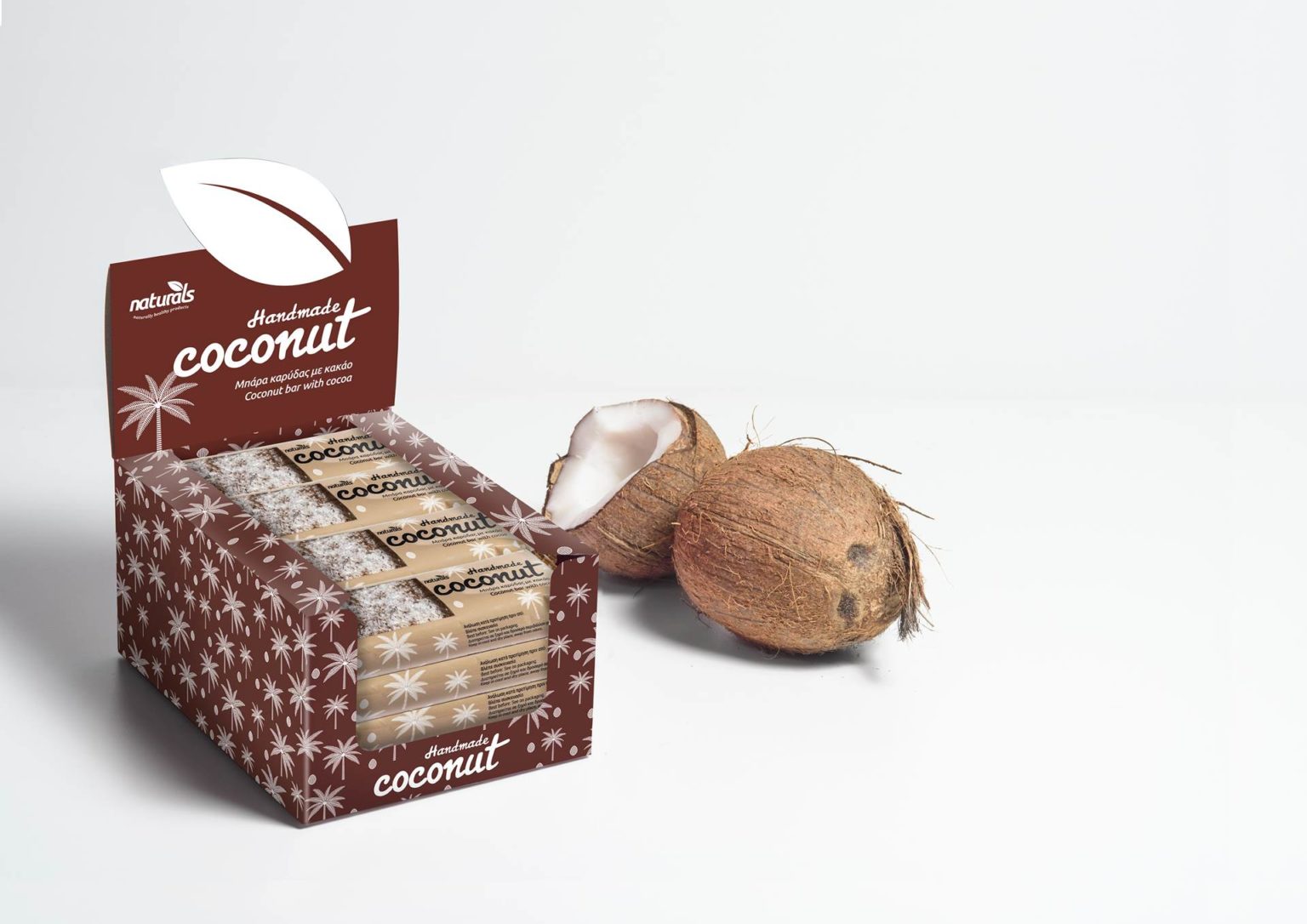 Handmade coconut bar with cocoa flavour - Naturals